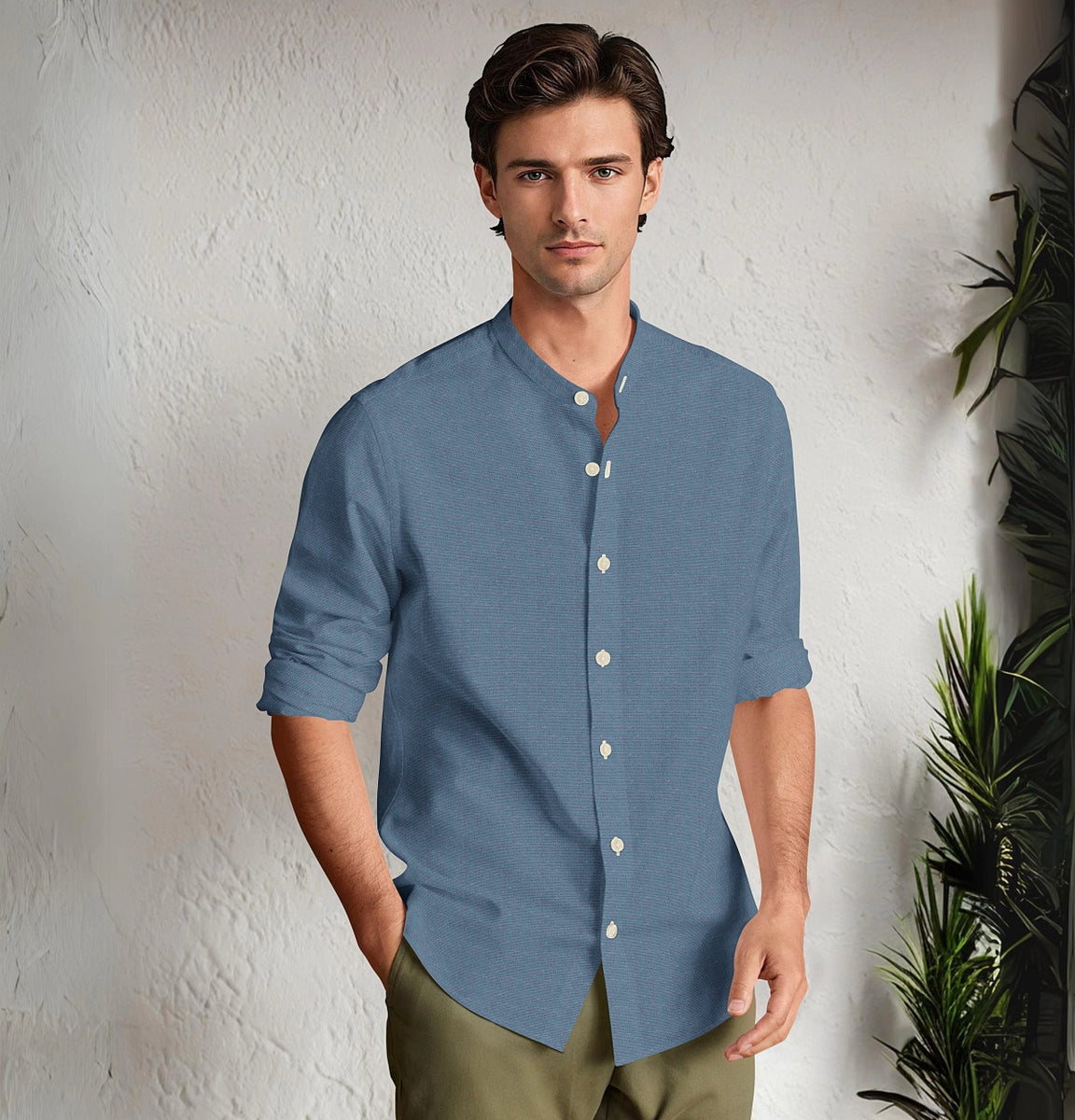 Airthreads Men's Shirt, Oxford Cotton Button Down, Long Sleeve, Band ...