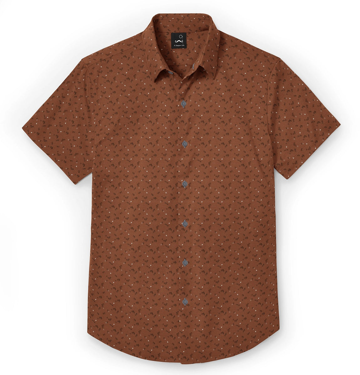 Airthreads Men's Shirt, Pure Cotton, Short Sleeve, Brick Floral ...