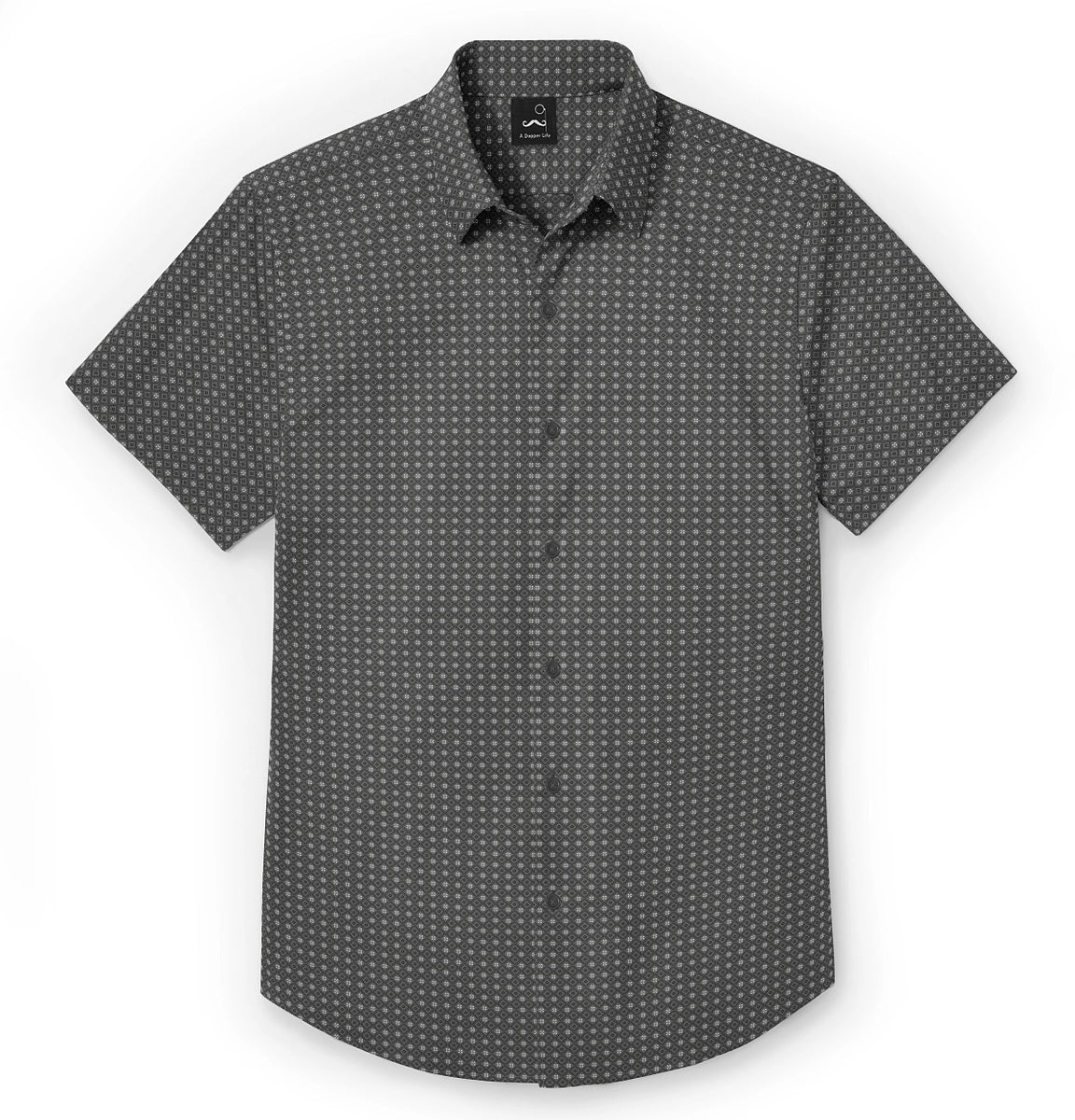 Airthreads Men's Shirt, Pure Cotton, Short Sleeve, Graphite Diamond ...
