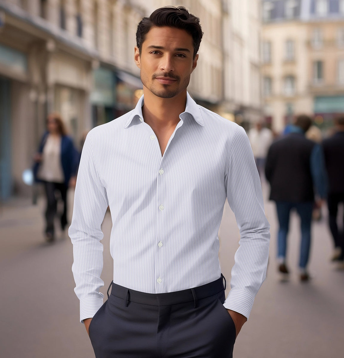 Airthreads Men's Shirt, Luxury Wrinkle-Resistant, Long Sleeve, Lavender ...