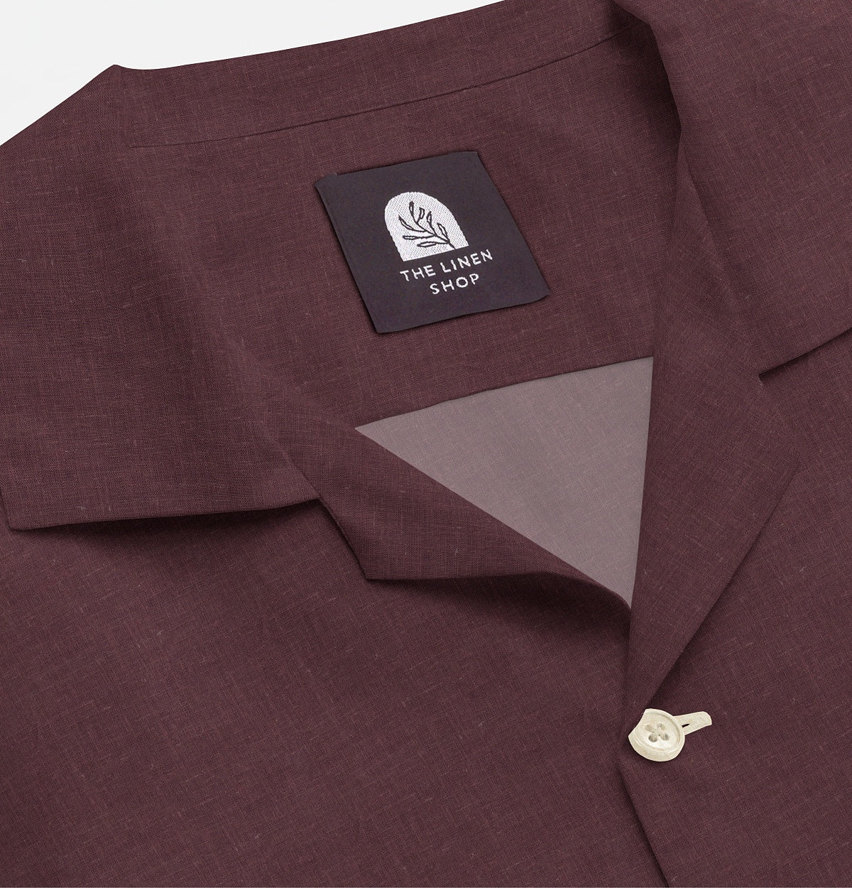 Airthreads Men's Shirt, Pure Linen, Camp Collar, Short Sleeve, Maroon ...