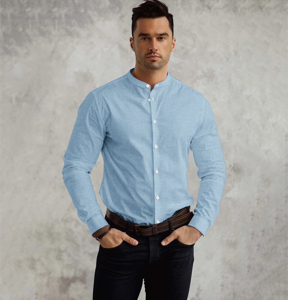 Airthreads Men's Shirt, Oxford Cotton Button Down, Long Sleeve, Band ...
